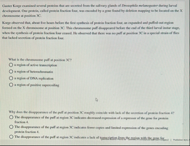 Solved development. One peodein callod protein fraction | Chegg.com