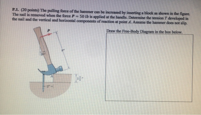 Solved P.1. (20 points) The pulling force of the hammer can | Chegg.com