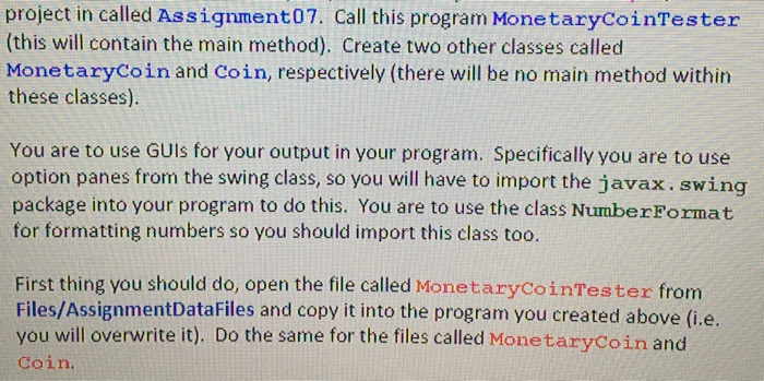 Solved project in called Assignment07. Call this program | Chegg.com