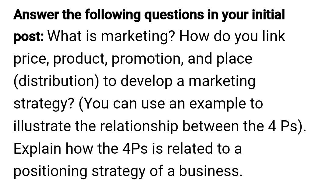 Solved Answer the following questions in your initial post: | Chegg.com