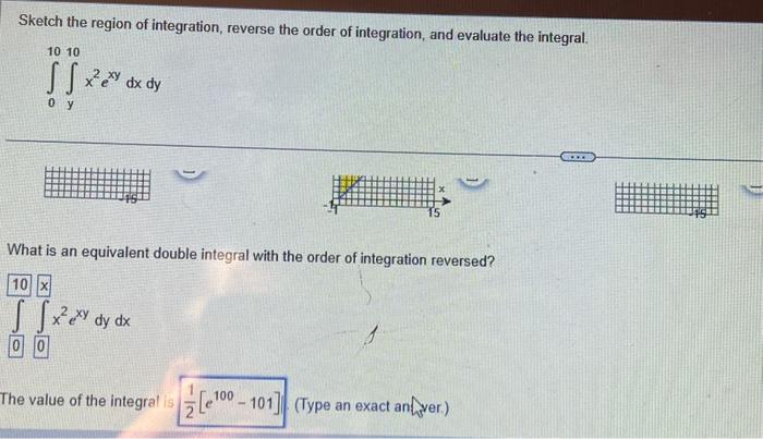 Solved Sketch the region of integration, reverse the order | Chegg.com