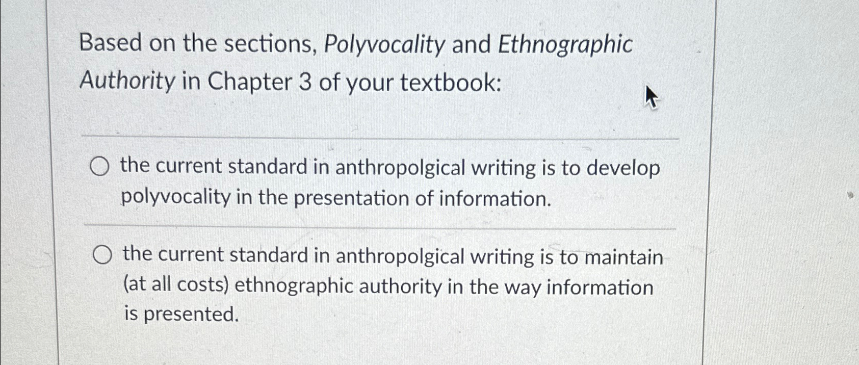 Solved Based on the sections, Polyvocality and | Chegg.com