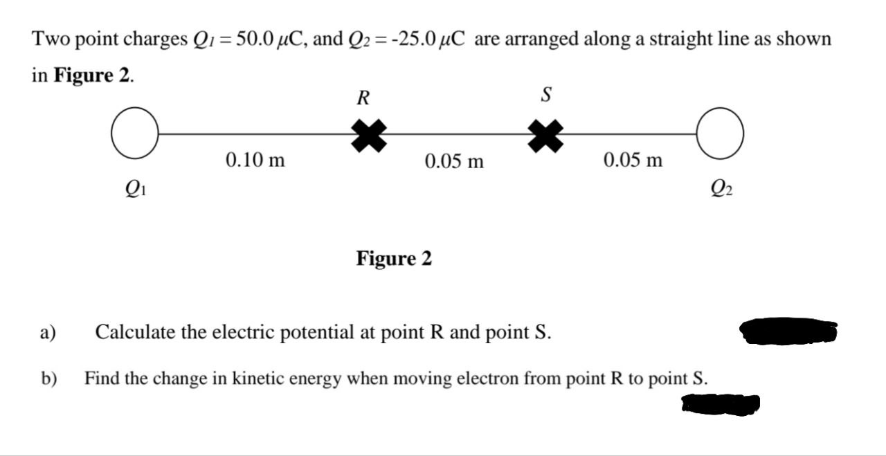 Solved Figure 2a) ﻿Calculate the electric potential at point | Chegg.com