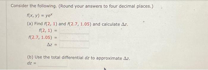 Solved Consider the following. (Round your answers to four | Chegg.com