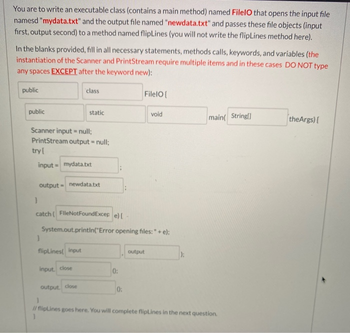 Solved You are to write an executable class (contains a main | Chegg.com