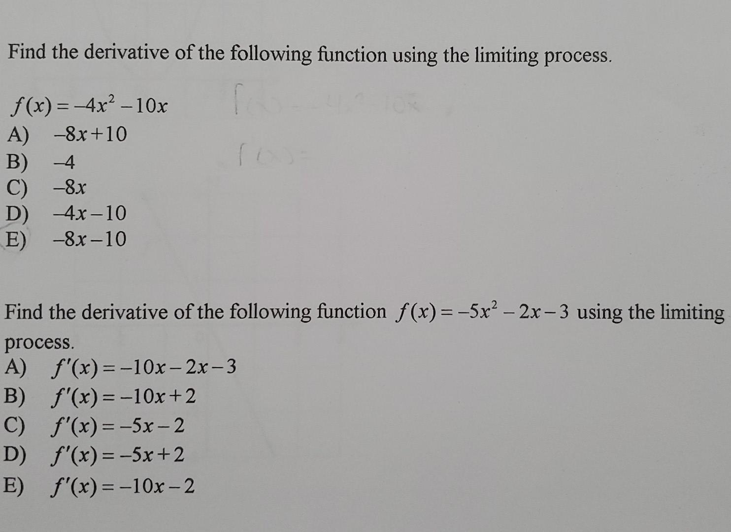 Solved Find the derivative of the following function using | Chegg.com