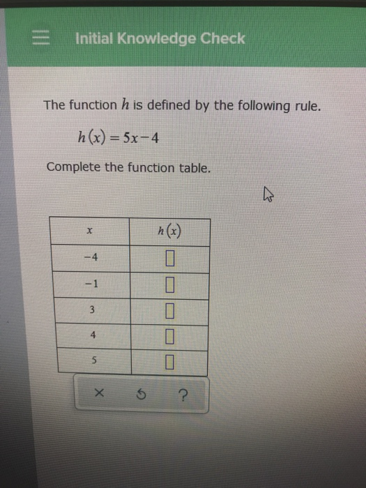 Solved Initial Knowledge Check The function h is defined by | Chegg.com