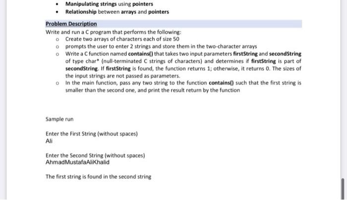 Solved Manipulating Strings Using Pointers Relationship
