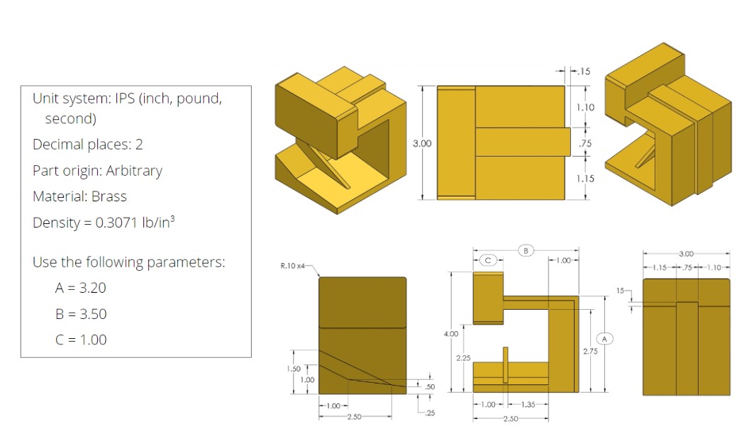 Solved Show steps with functions in solidworks and the smart | Chegg.com