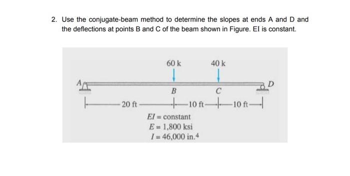 Solved 2. Use the conjugate-beam method to determine the | Chegg.com