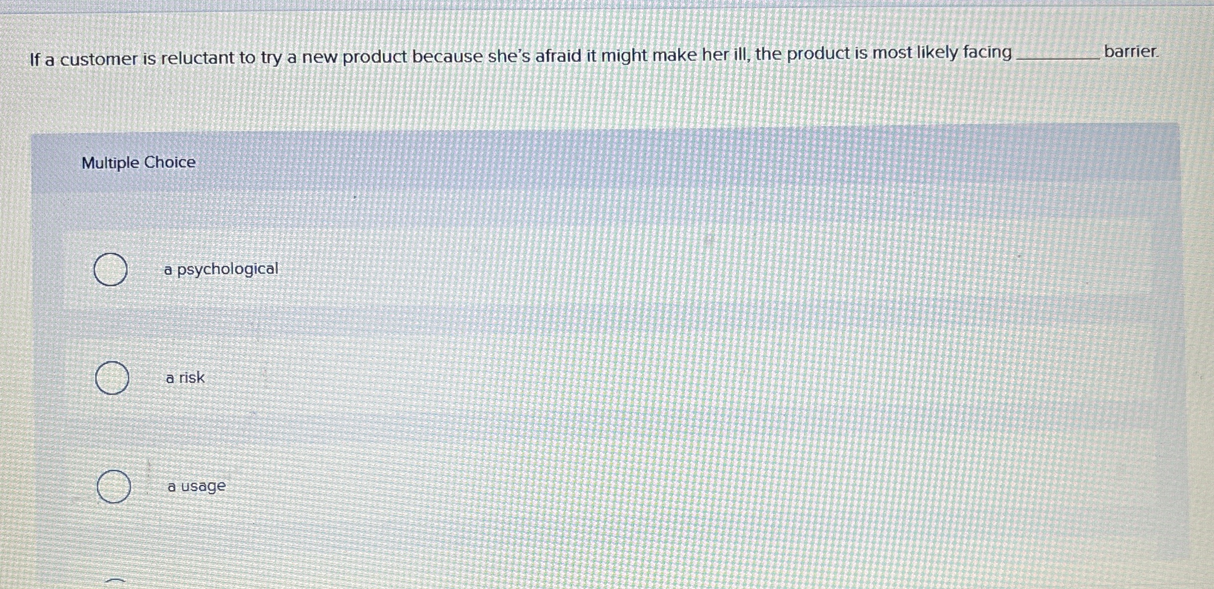 Solved If a customer is reluctant to try a new product | Chegg.com