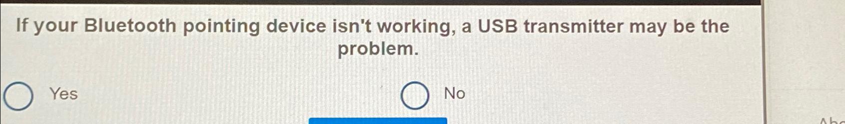 If your Bluetooth pointing device isn't working, a | Chegg.com