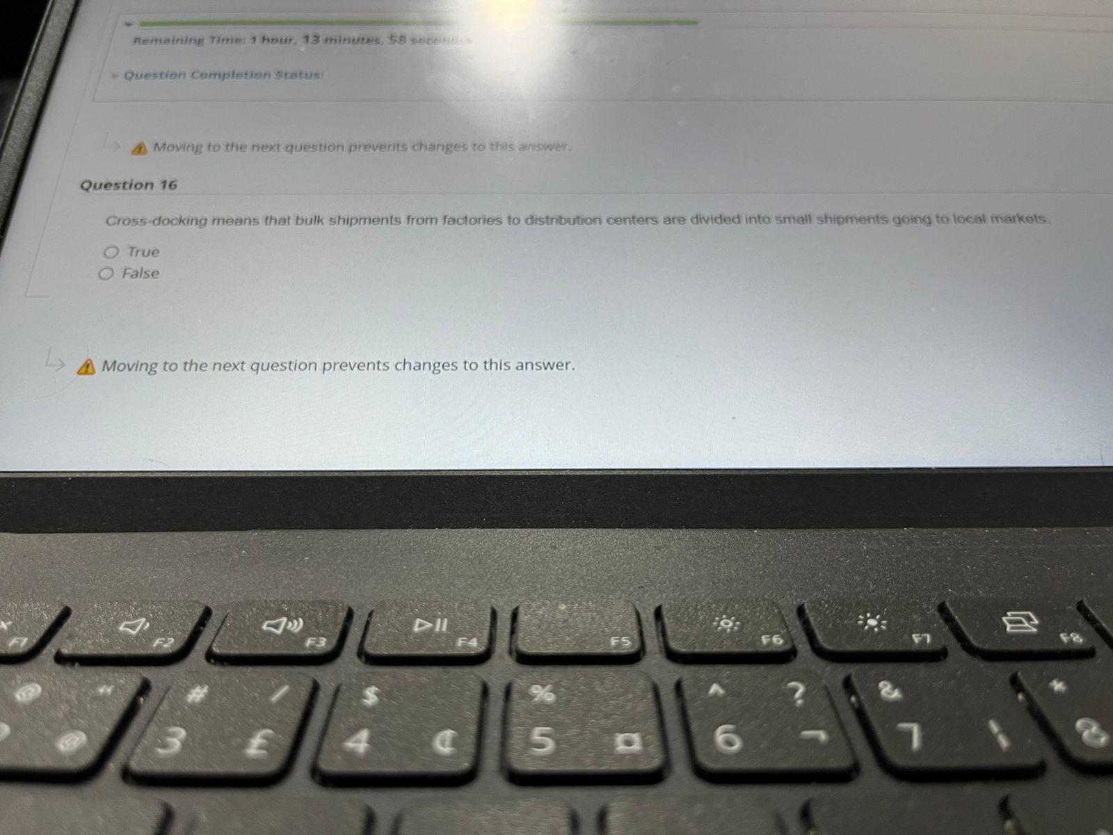Solved Question 16oss-docking means that bulk shipments from | Chegg.com