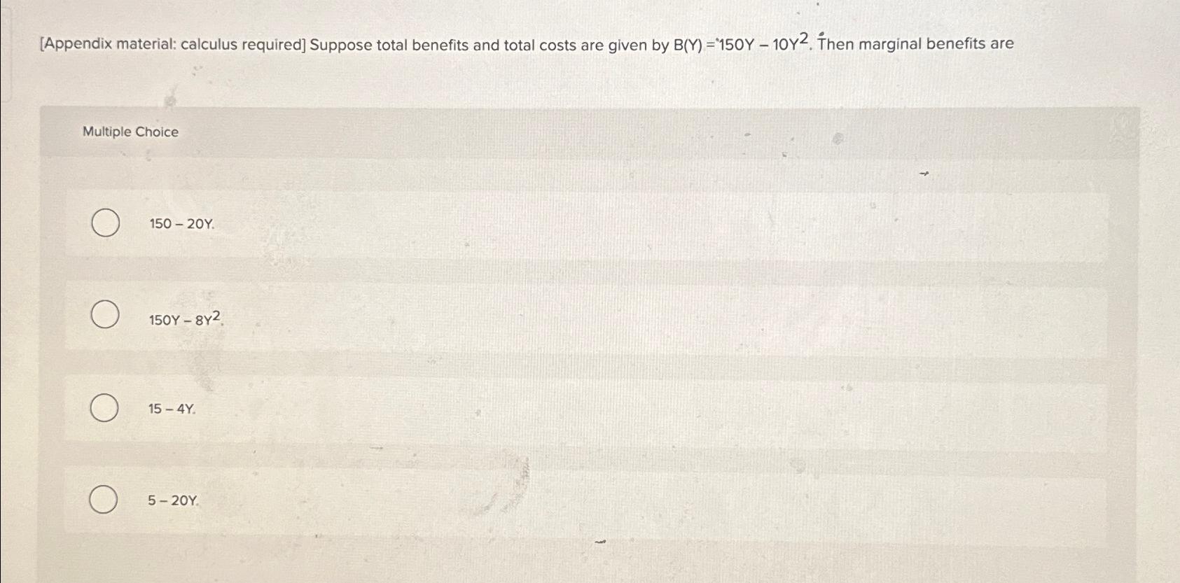 Solved [Appendix material: calculus required] ﻿Suppose total | Chegg.com