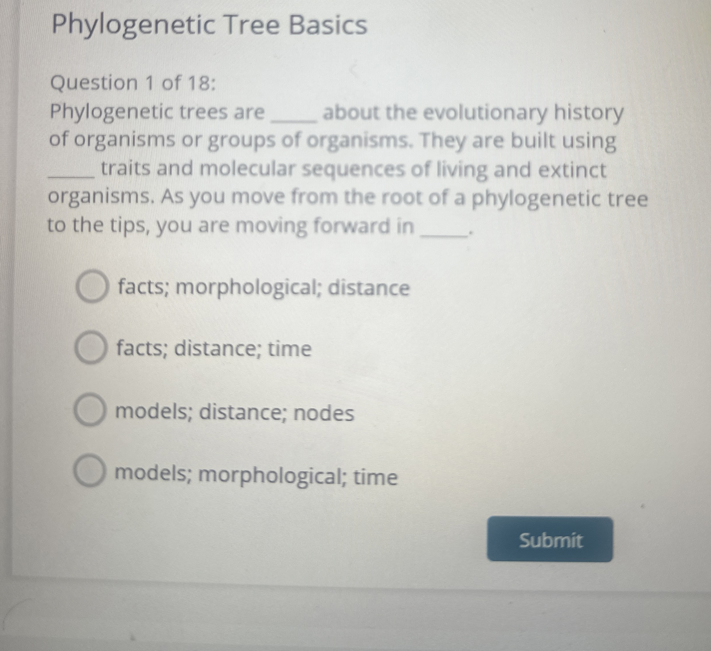 Phylogenetic Tree BasicsQuestion 1 ﻿of | Chegg.com