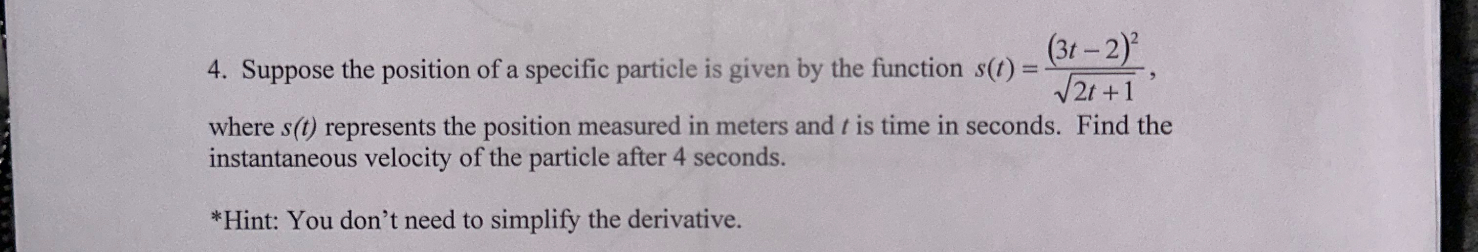 Solved Suppose the position of a specific particle is given | Chegg.com