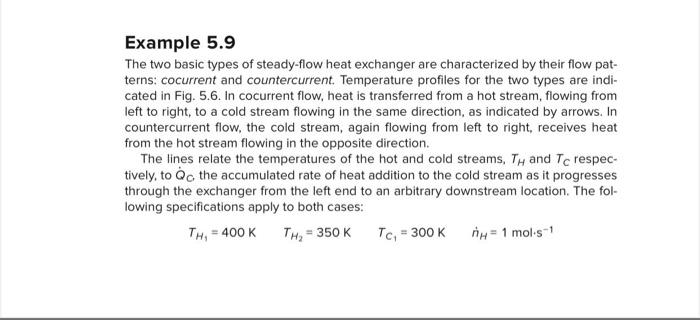 Solved Example 5.9 The two basic types of steady-flow heat | Chegg.com