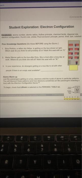 Solved Student Exploration: Electron Configuration | Chegg.com