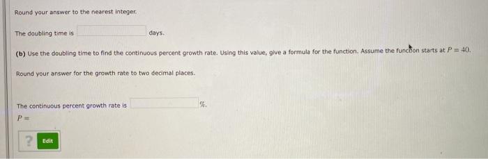 Solved (a) Estimate the doubling time of the exponential | Chegg.com
