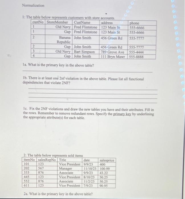 Solved 1a. What is the primary key in the above table? Ib. | Chegg.com