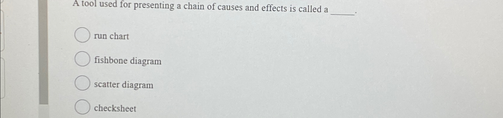 Solved A tool used for presenting a chain of causes and | Chegg.com