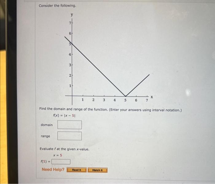 Solved Consider the following. Find the domain and range of | Chegg.com