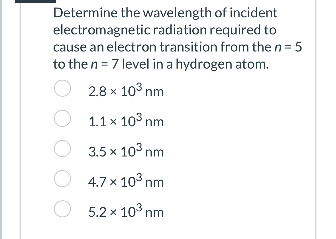 Solved Determine the wavelength of incident electromagnetic | Chegg.com