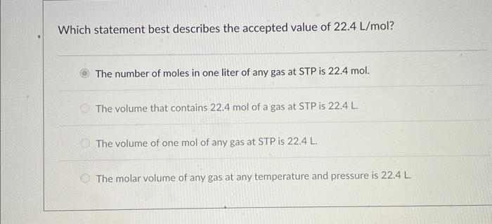 Solved Which statement best describes the accepted value of | Chegg.com