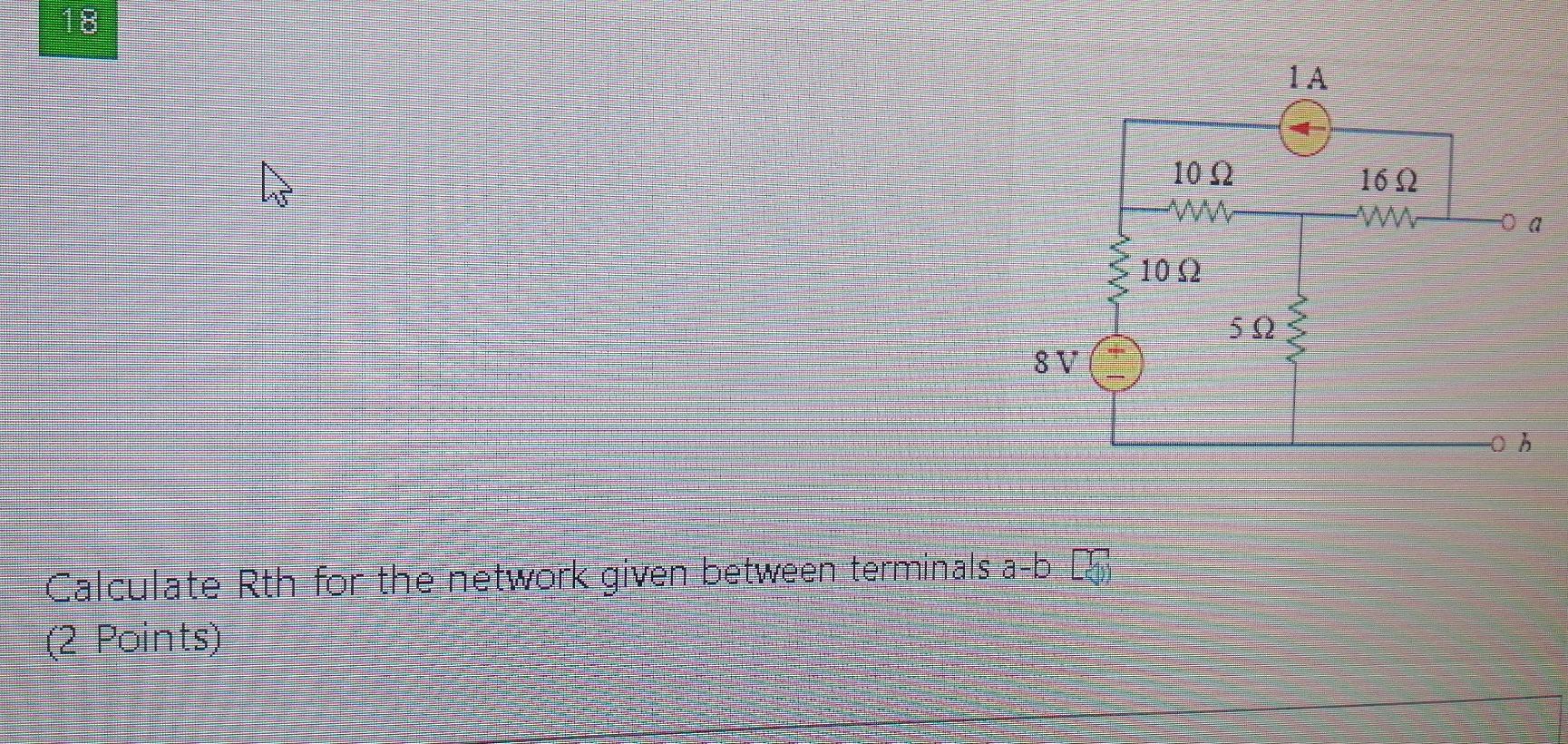 Solved 1A 10 2 1612 10 12 522 8V Calculate Rth for the | Chegg.com