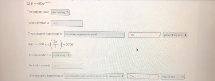 Solved The following formulas give animal populations as | Chegg.com