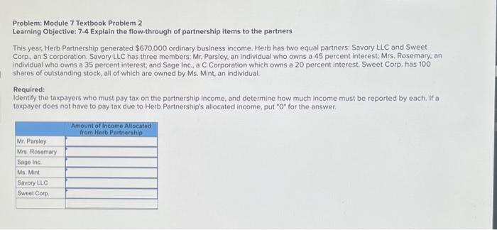 Solved Problem: Module 7 Textbook Problem 2 Learning | Chegg.com