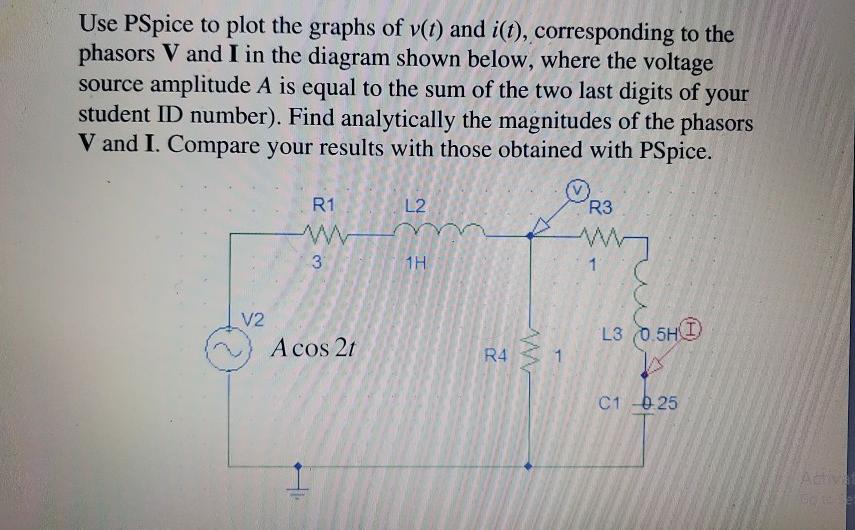 Solved Use PSpice to plot the graphs of v(t) and i(t), | Chegg.com