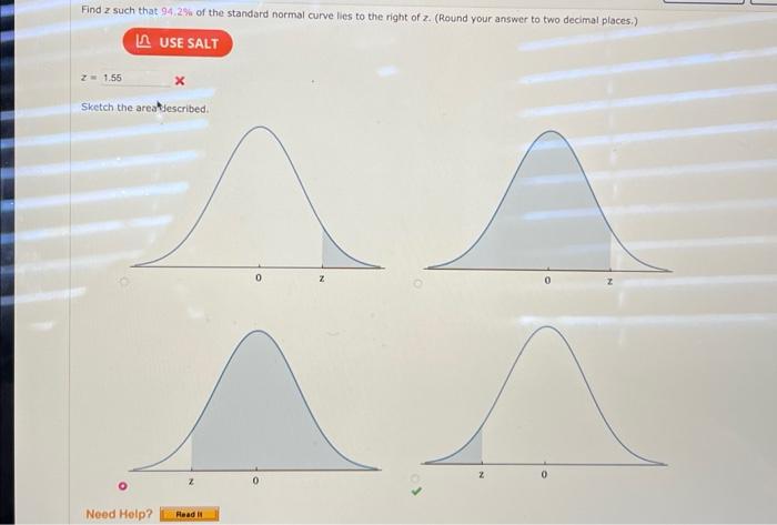 Solved Find z such that 94,2% of the standard normal curve | Chegg.com