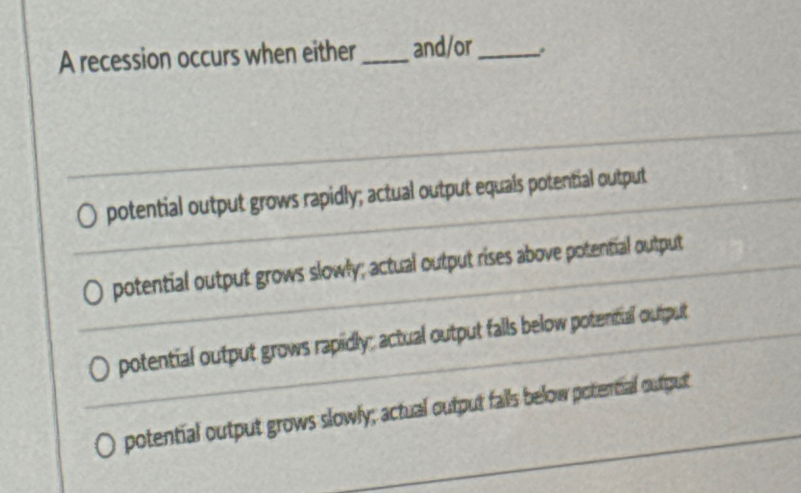 Solved A recession occurs when either q, ﻿and/or q, | Chegg.com