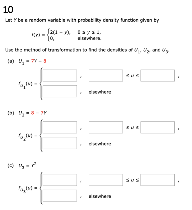 Solved 10Let Y ﻿be a random variable with probability | Chegg.com