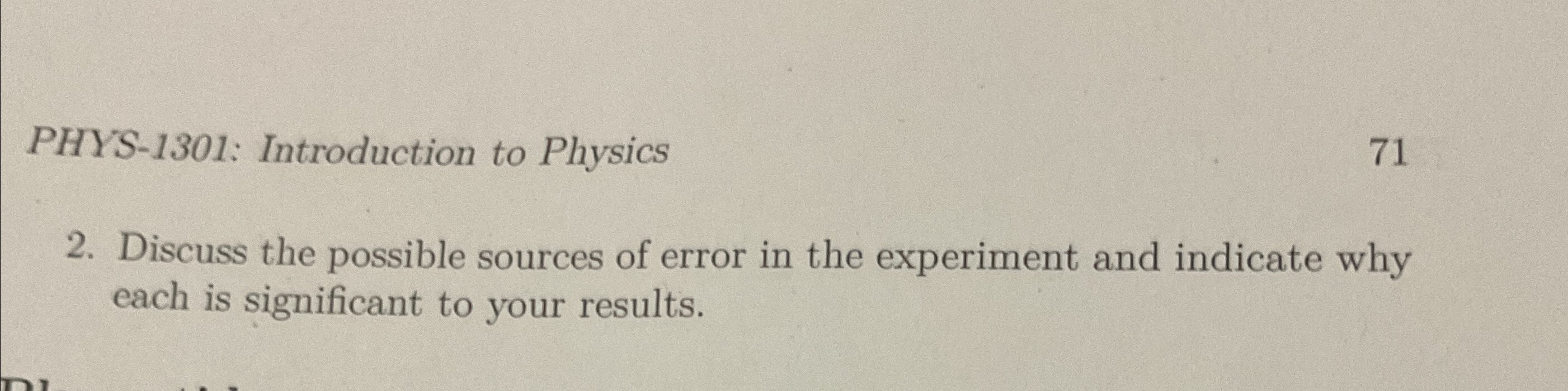 Solved PHYS-1301: Introduction to Physics712. ﻿Discuss the | Chegg.com
