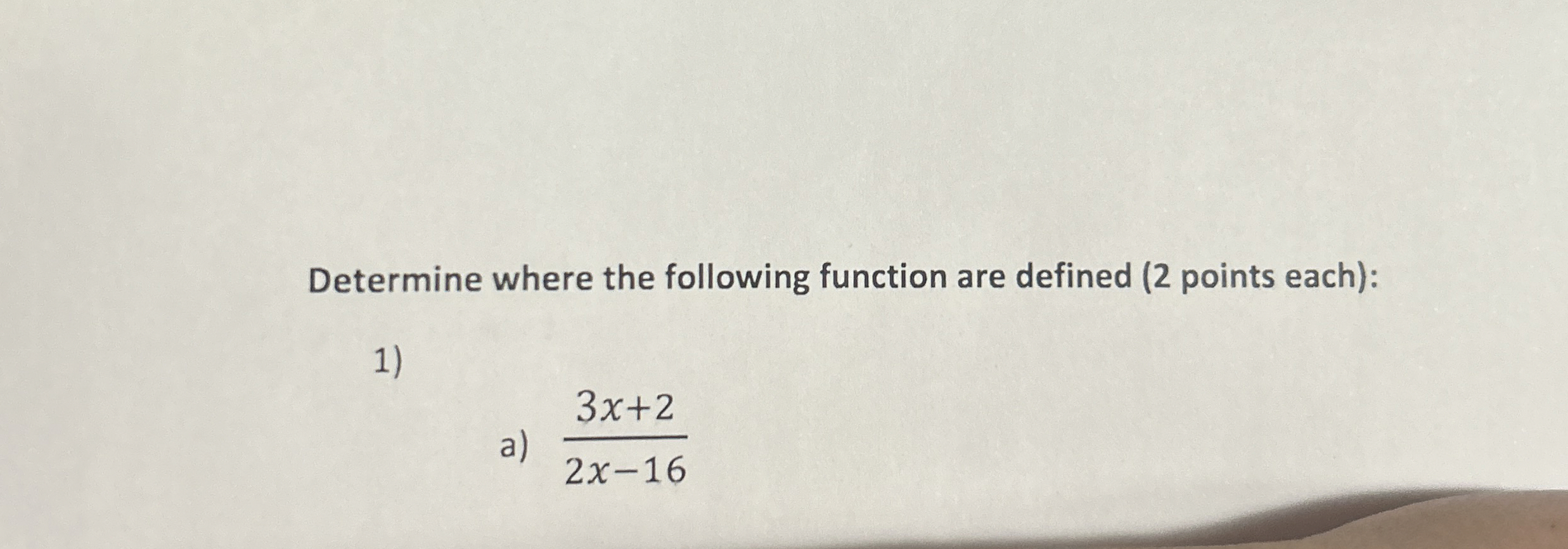 Solved Determine where the following function are defined (2 | Chegg.com