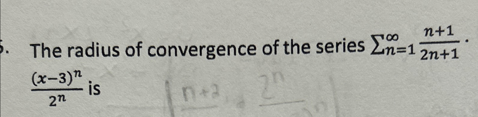 Solved The radius of convergence of the series | Chegg.com