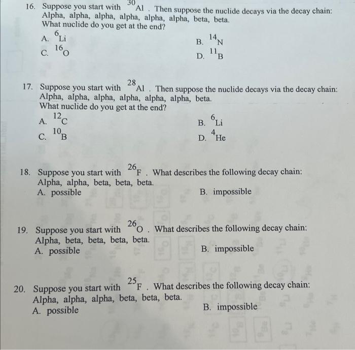 Solved 16. Suppose you start with Al. Then suppose the | Chegg.com