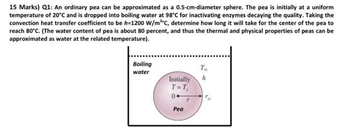 Solved 15 Marks) Q1: An ordinary pea can be approximated as | Chegg.com