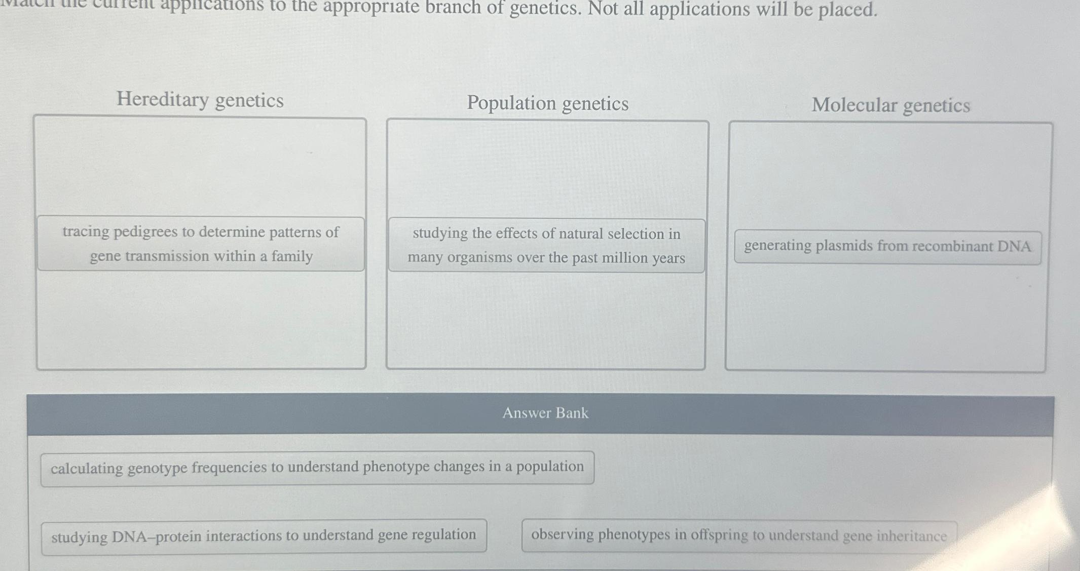 [Solved]: Hereditary genetics Population genetics Molecular