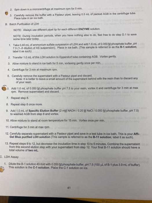 Solved Name: Experiment: LDH Prelab Assignment ***Preparing | Chegg.com