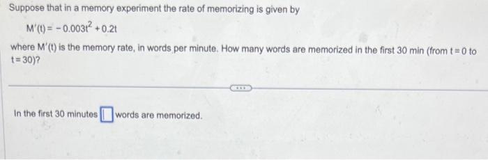 Solved Suppose that in a memory experiment the rate of | Chegg.com