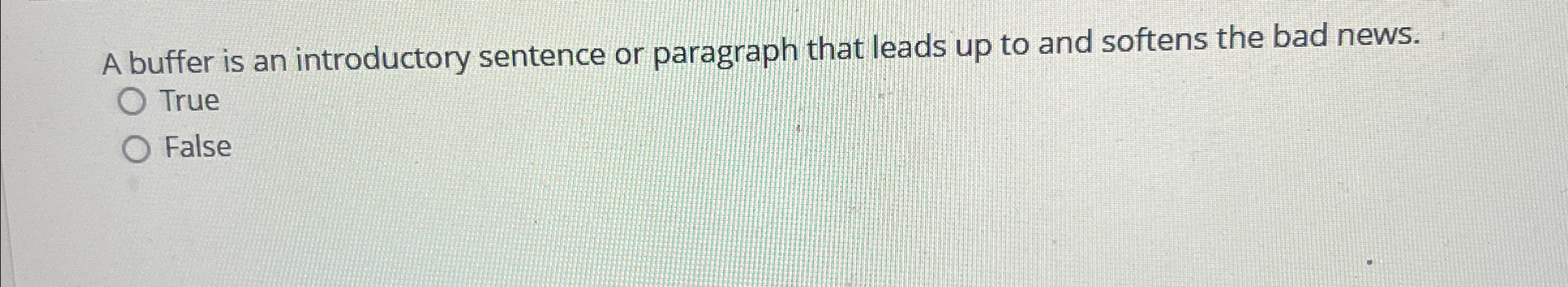 Solved A buffer is an introductory sentence or paragraph | Chegg.com