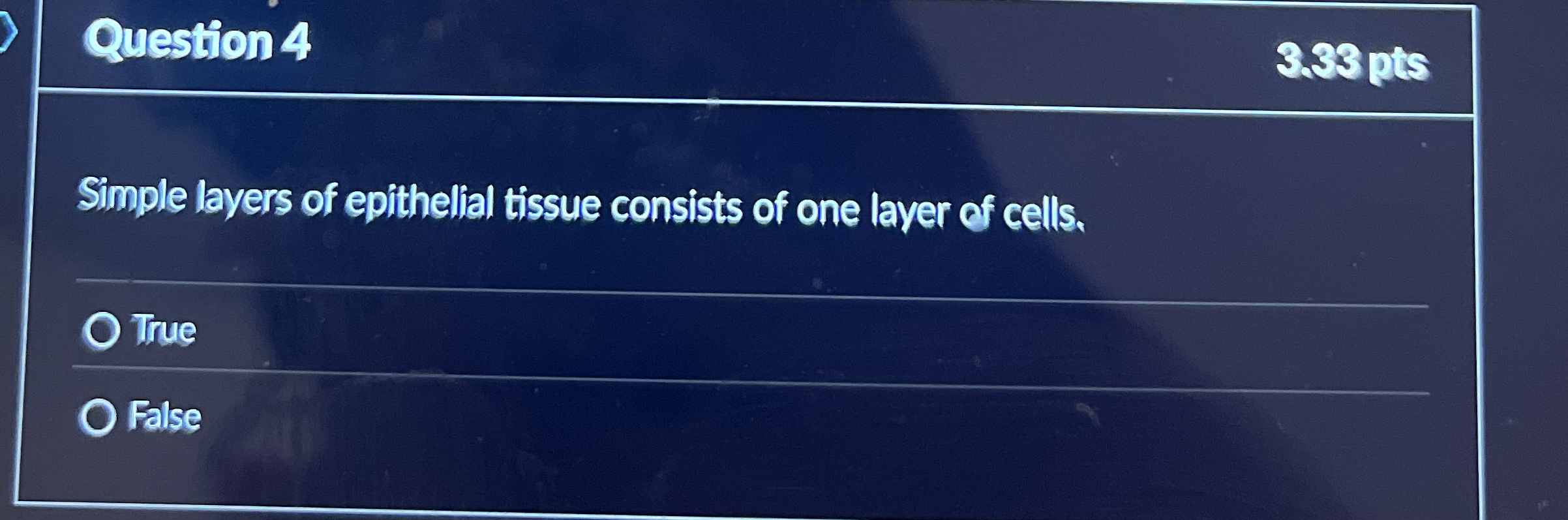 Solved Question 43.33 ﻿ptsSimple layers of epithelial tissue | Chegg.com