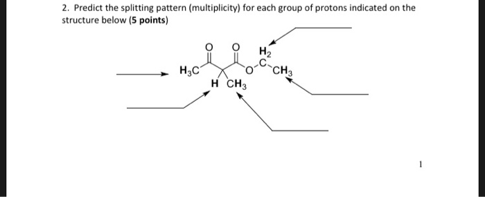 Solved 2. Predict the splitting pattern (multiplicity) for | Chegg.com