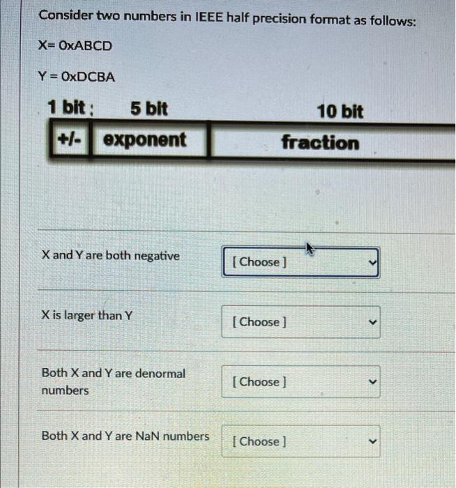 Solved Consider two numbers in IEEE half precision format as | Chegg.com