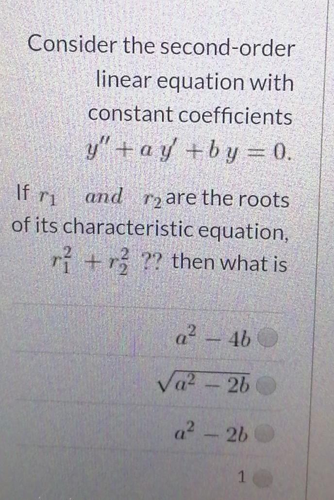 Solved Consider the second-order linear equation with | Chegg.com