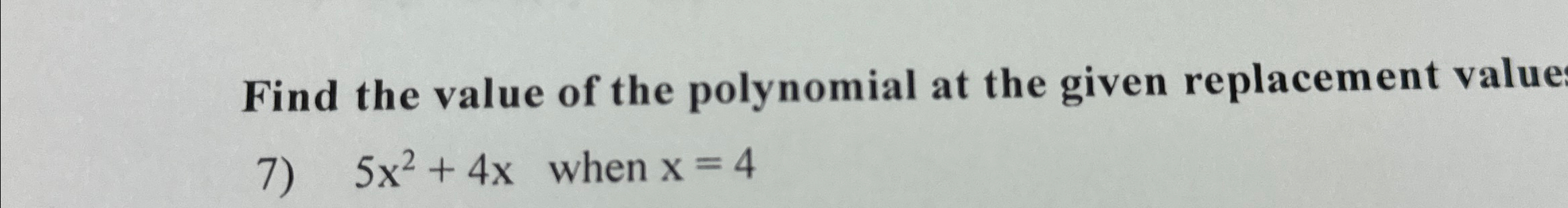 Solved Find the value of the polynomial at the given | Chegg.com