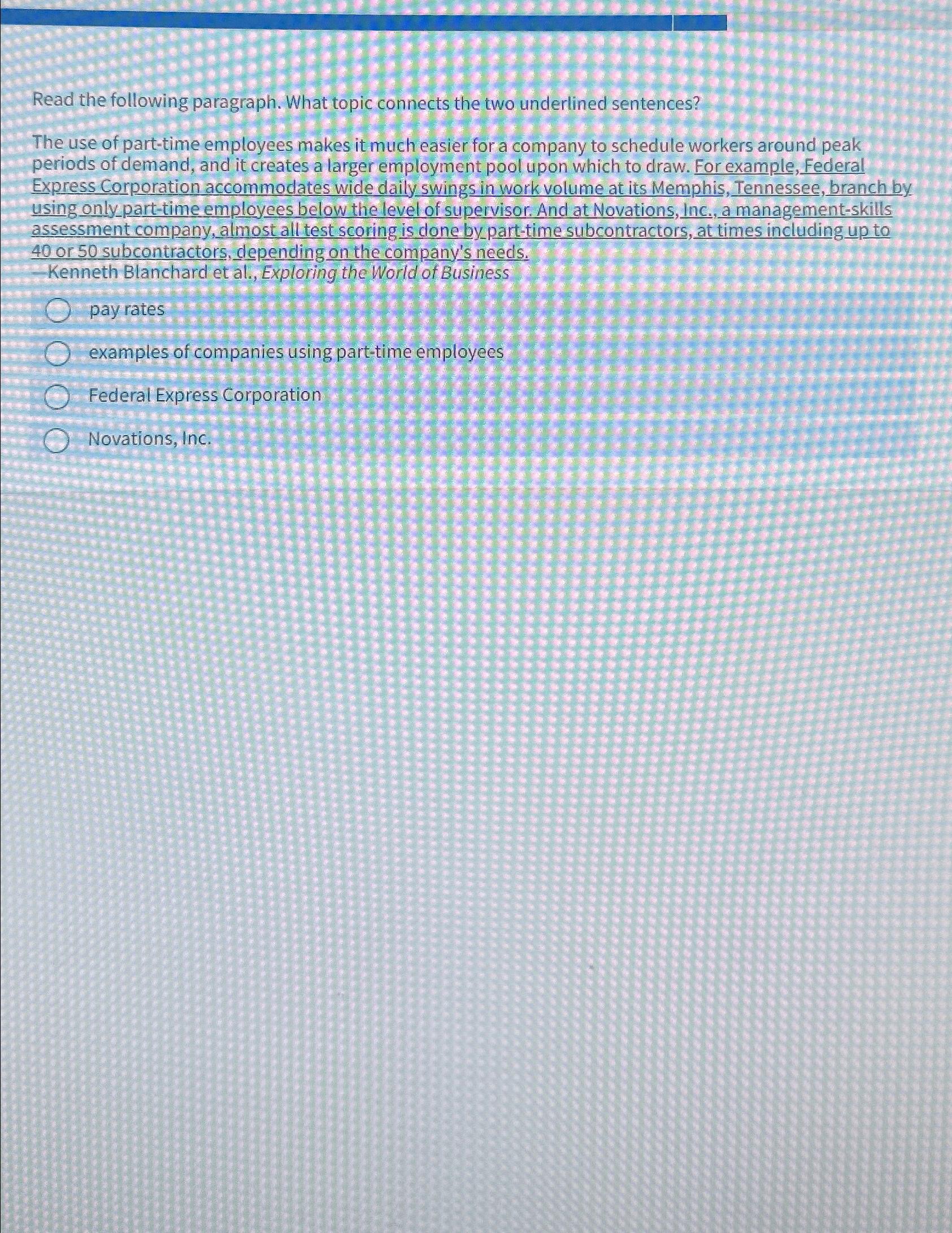Solved Read the following paragraph. What topic connects the | Chegg.com